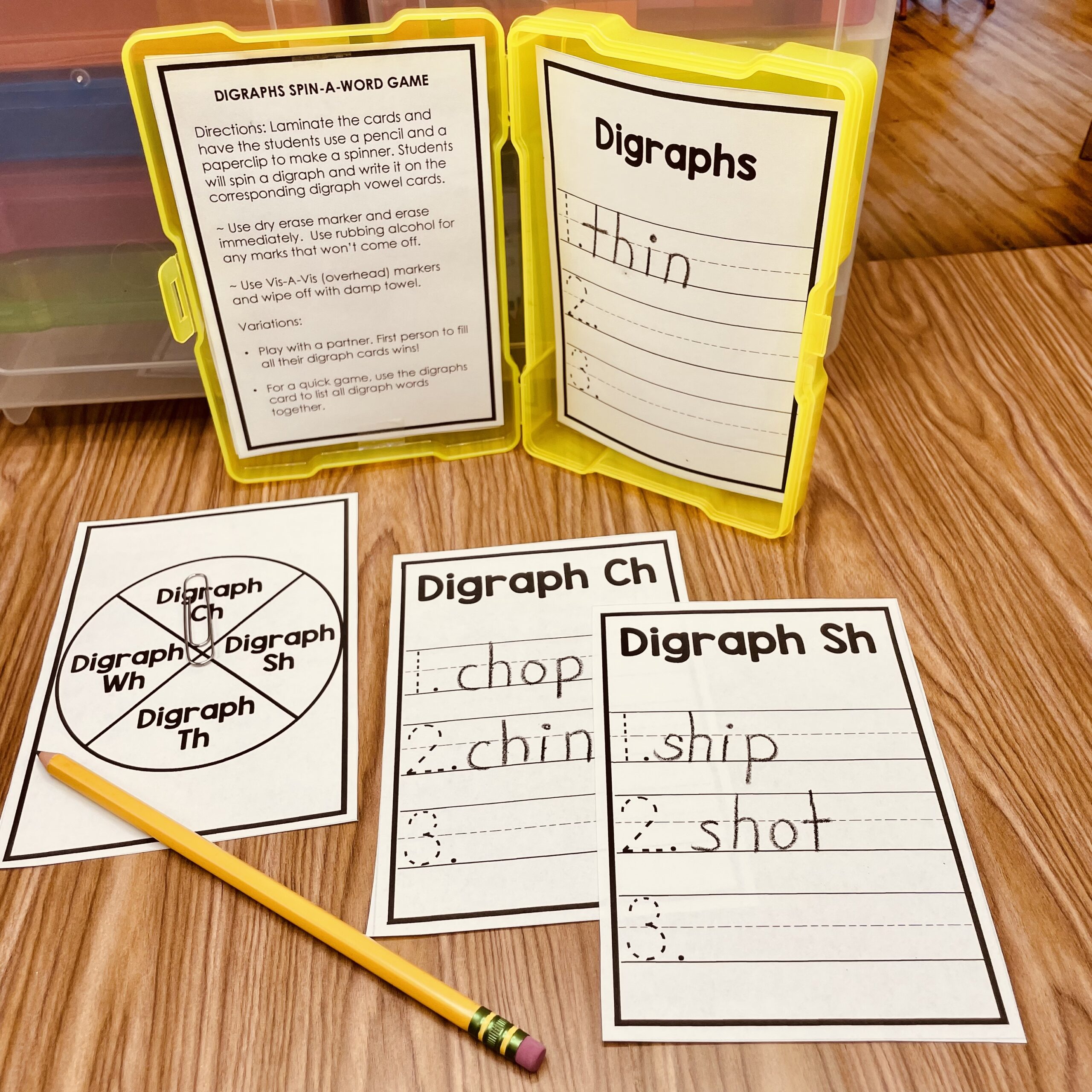 Literacy Intervention Kit: Digraph Spin A Word - Simply Kinder ...