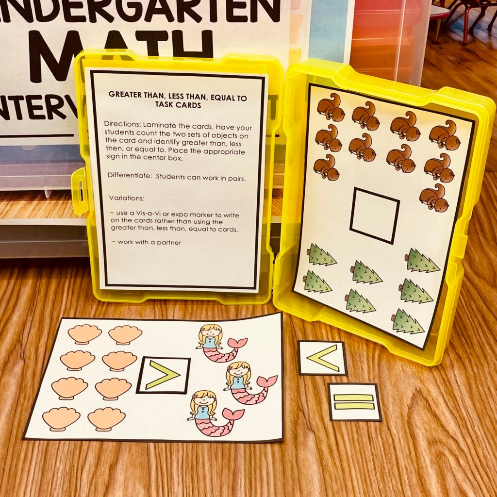 Math Intervention Kit: Greater Than/Less Than Task Cards - Simply ...