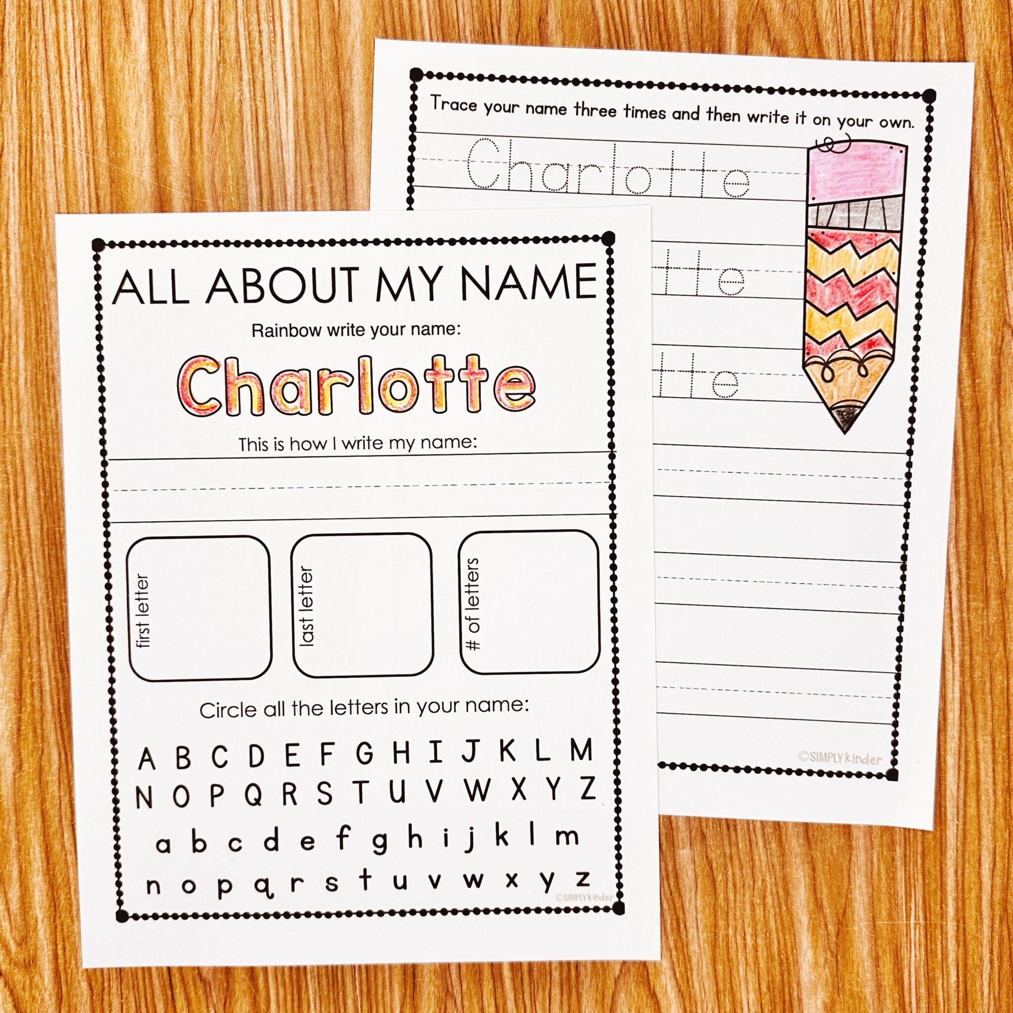 Editable Name First Names: Set 2 - Simply Kinder + Printable Membership