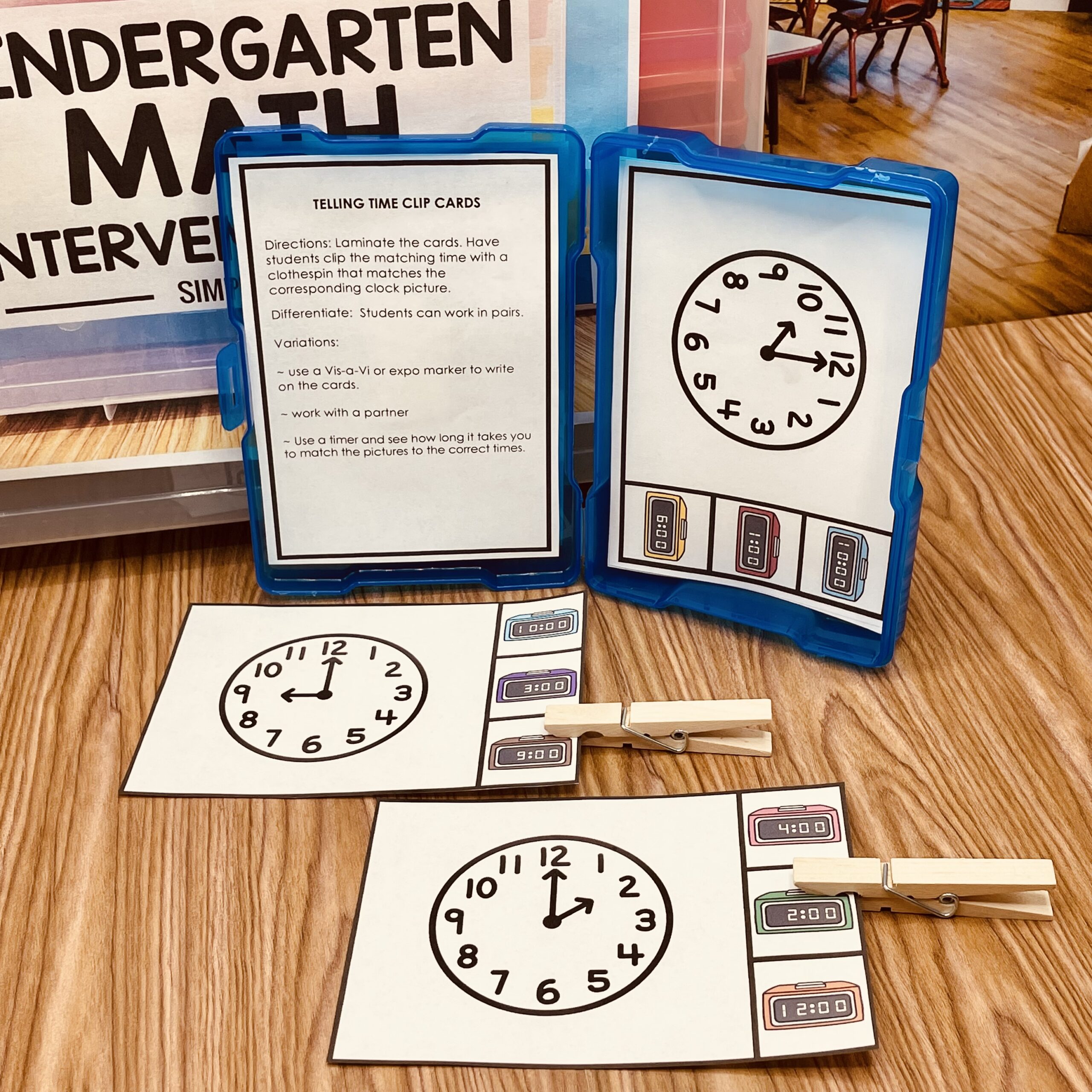 Math Intervention Kit: Telling Time Task Cards - Simply Kinder ...
