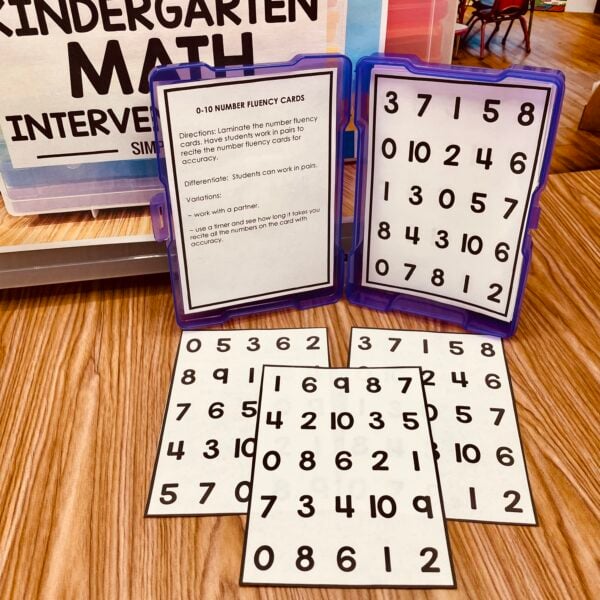 Math Intervention Kit: 0-10 Number Fluency Cards - Simply Kinder ...