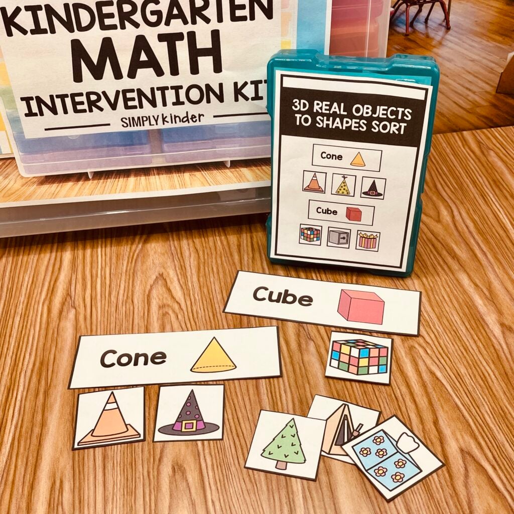 Math Intervention Kit: 3D Real Object to Shapes Sorts - Simply Kinder ...