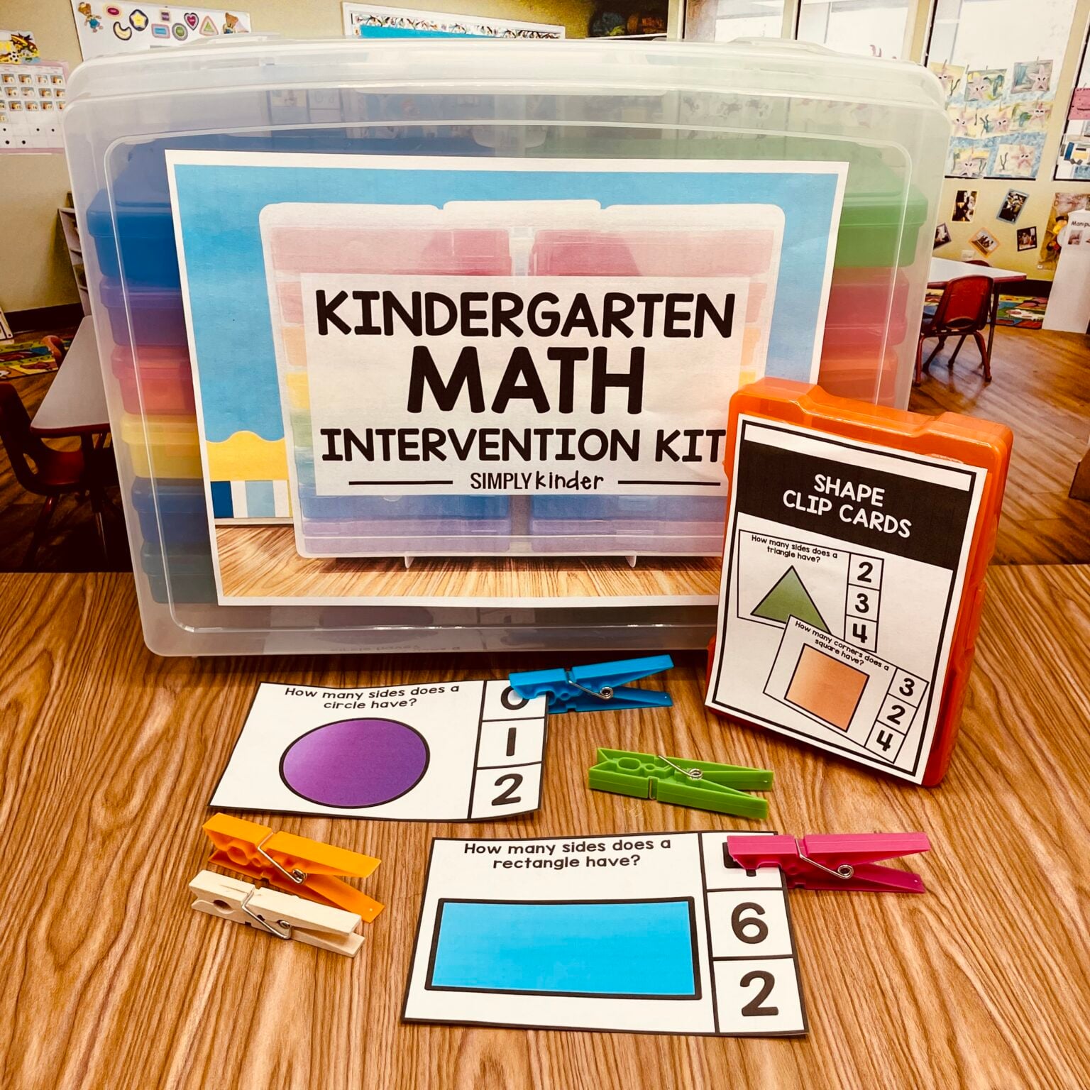 Math Intervention Kit: Shape Clip Cards - Simply Kinder + Printable ...
