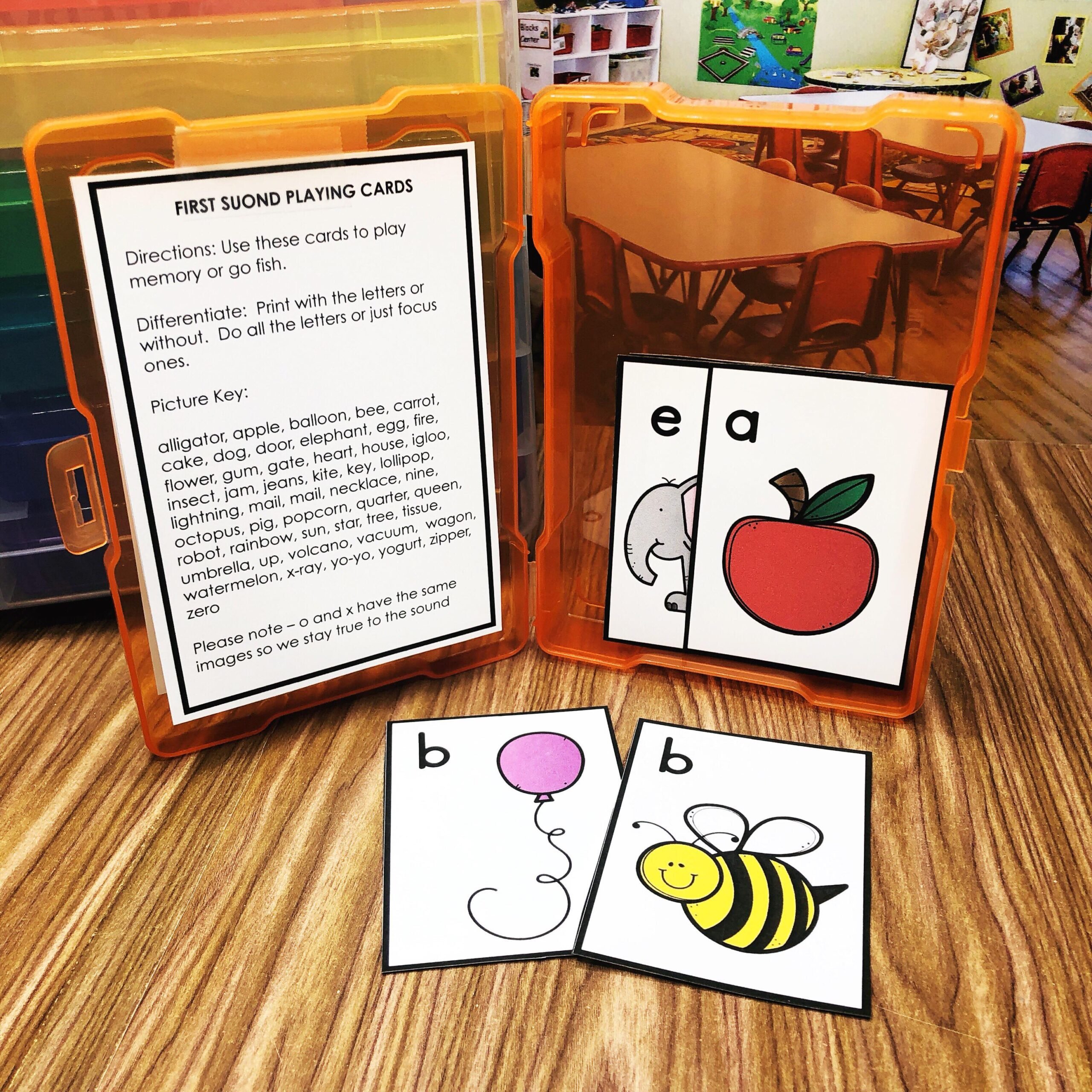 Literacy Intervention Kit: First Sound Playing Cards - Simply Kinder ...