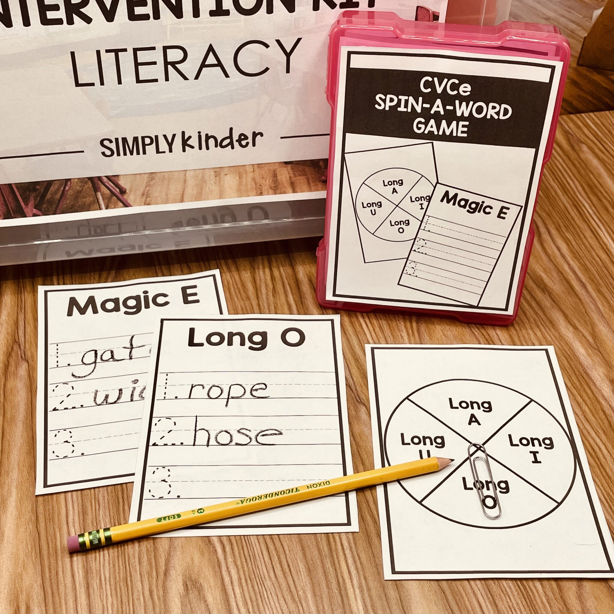 Literacy Intervention Kit: CVCe Spin A Word Game - Simply Kinder ...