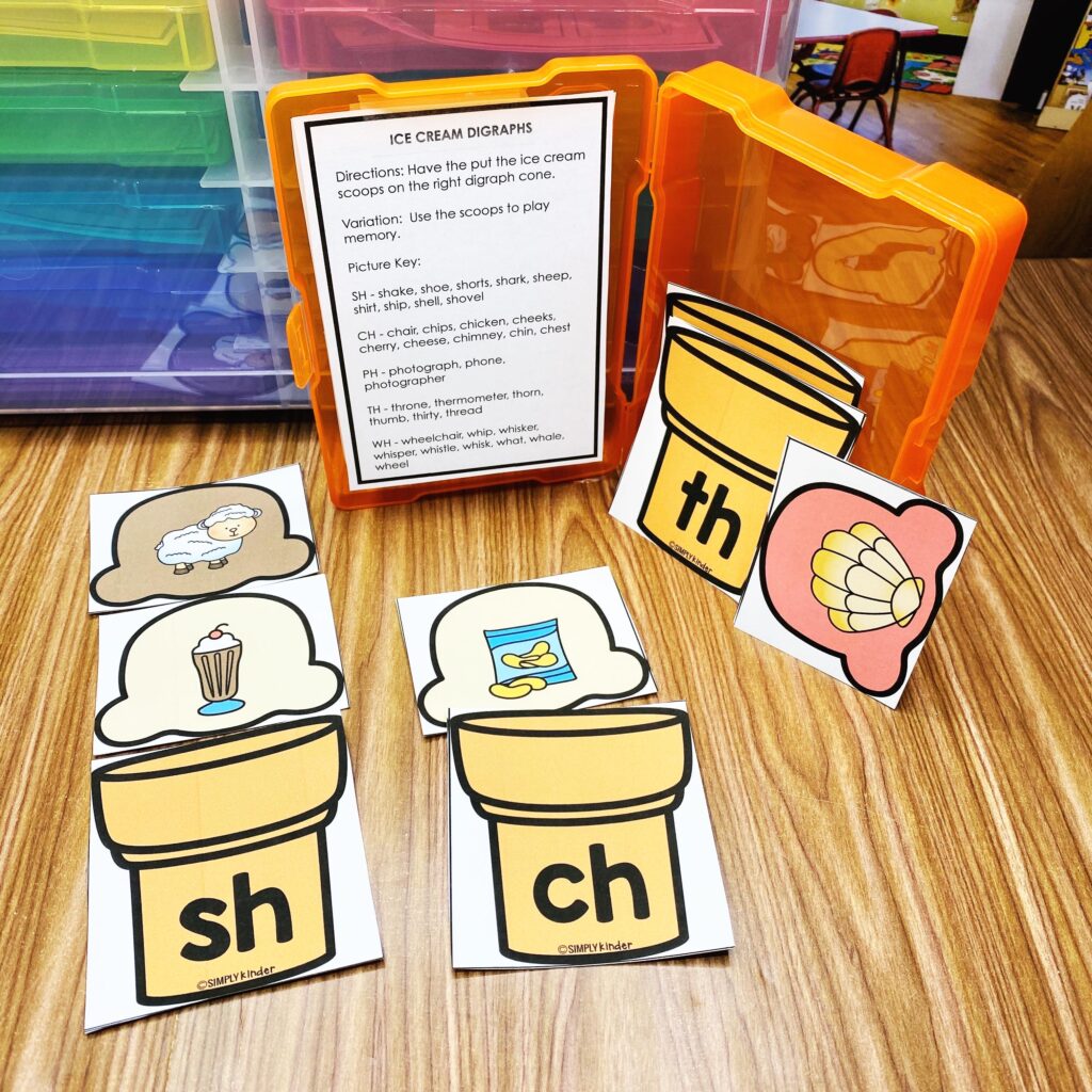 Literacy Intervention Kit: Digraph Ice Cream Scoops - Simply Kinder ...