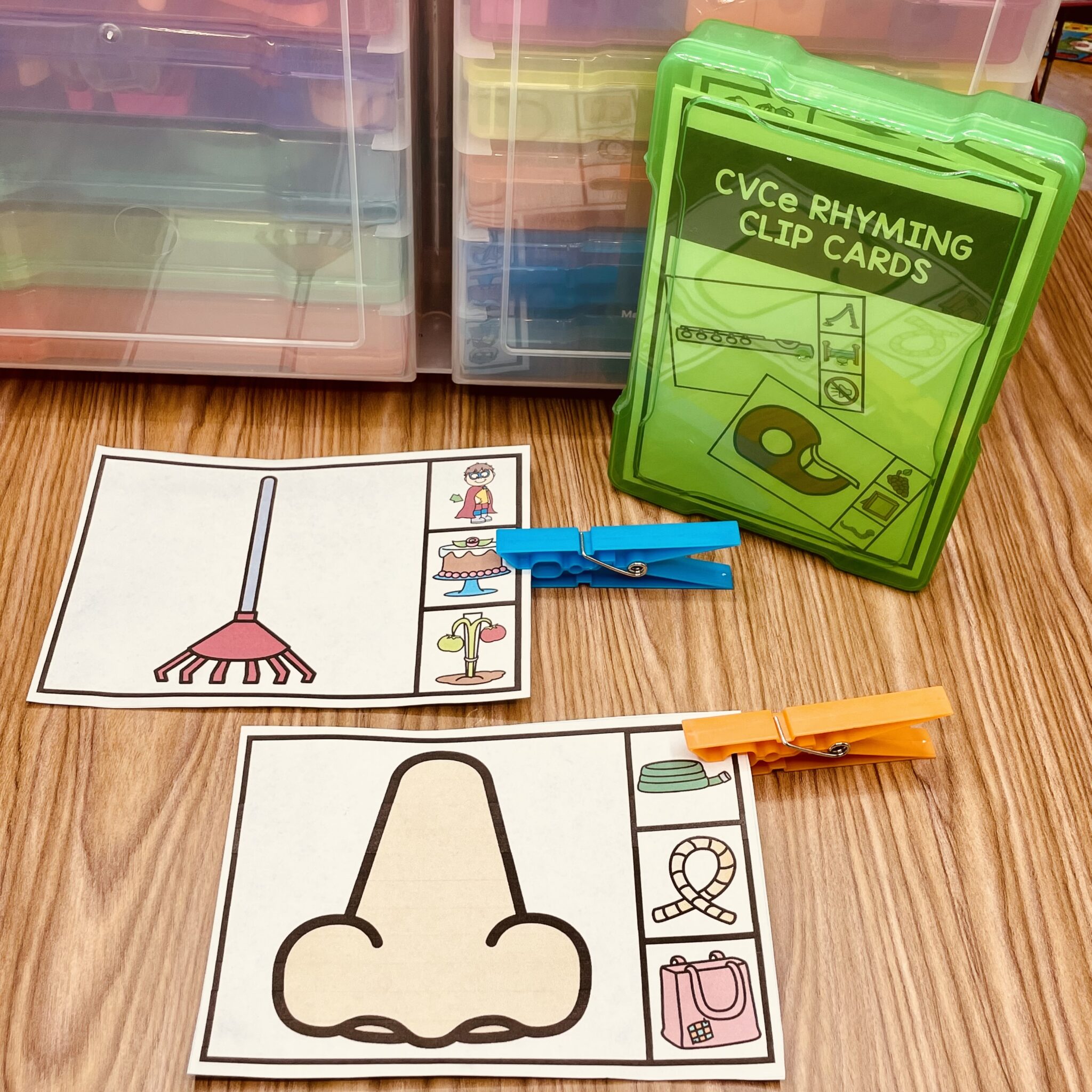 Literacy Intervention Kit: CVCe Rhyming Clip Cards - Simply Kinder ...