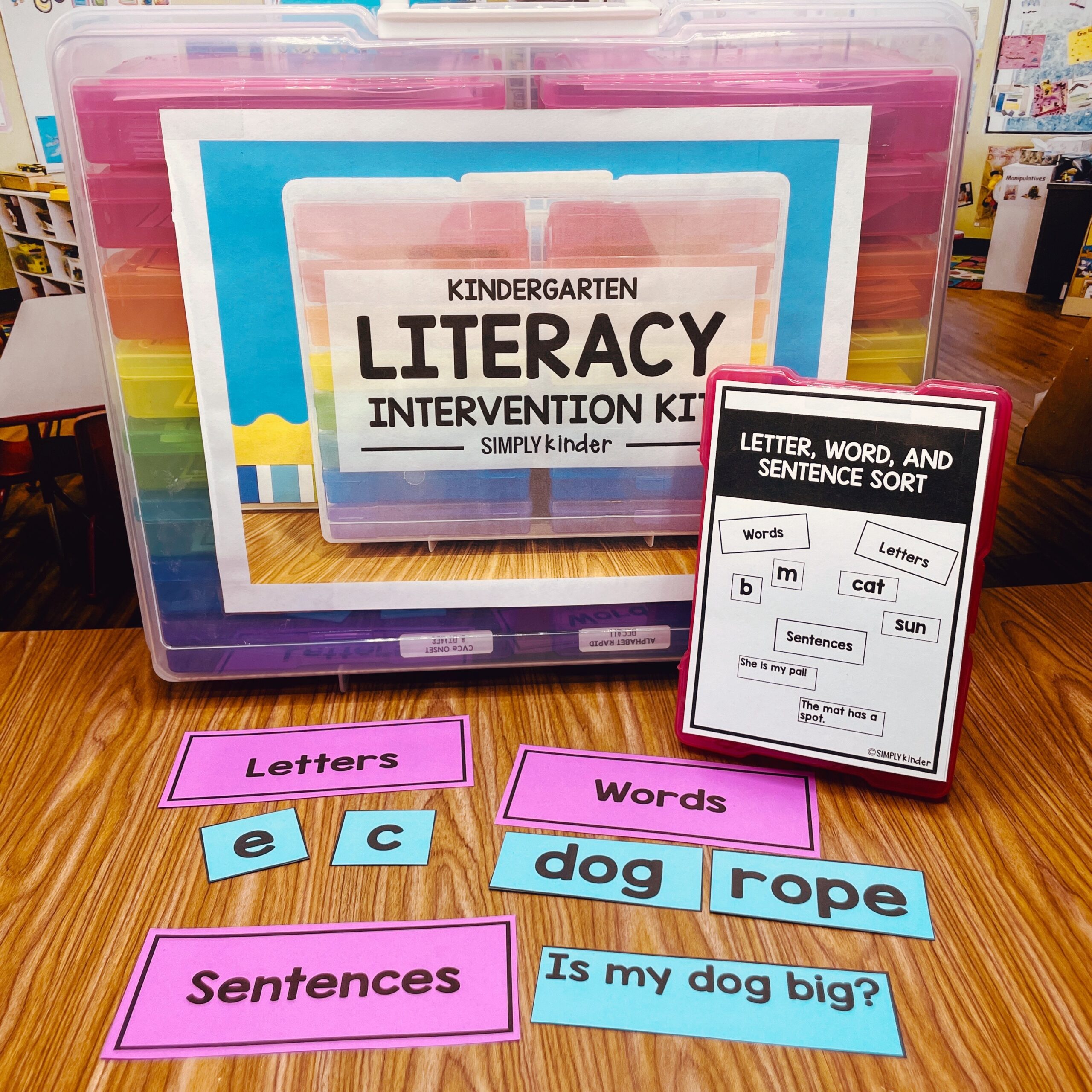 Literacy Intervention Kit: Letter Word Sentence Sort - Simply Kinder ...