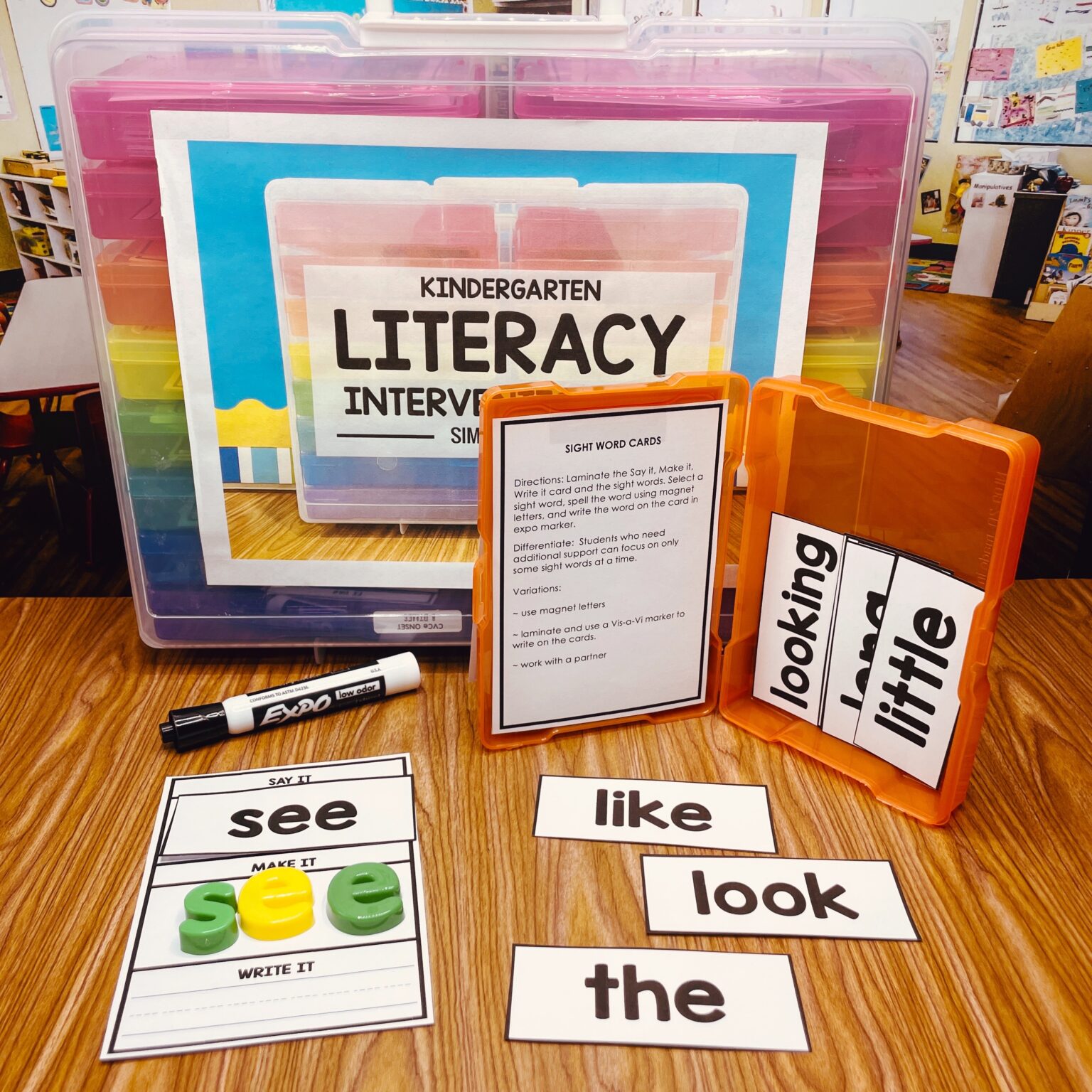Literacy Intervention Kit: Say It, Make It, Write It Sight Words ...