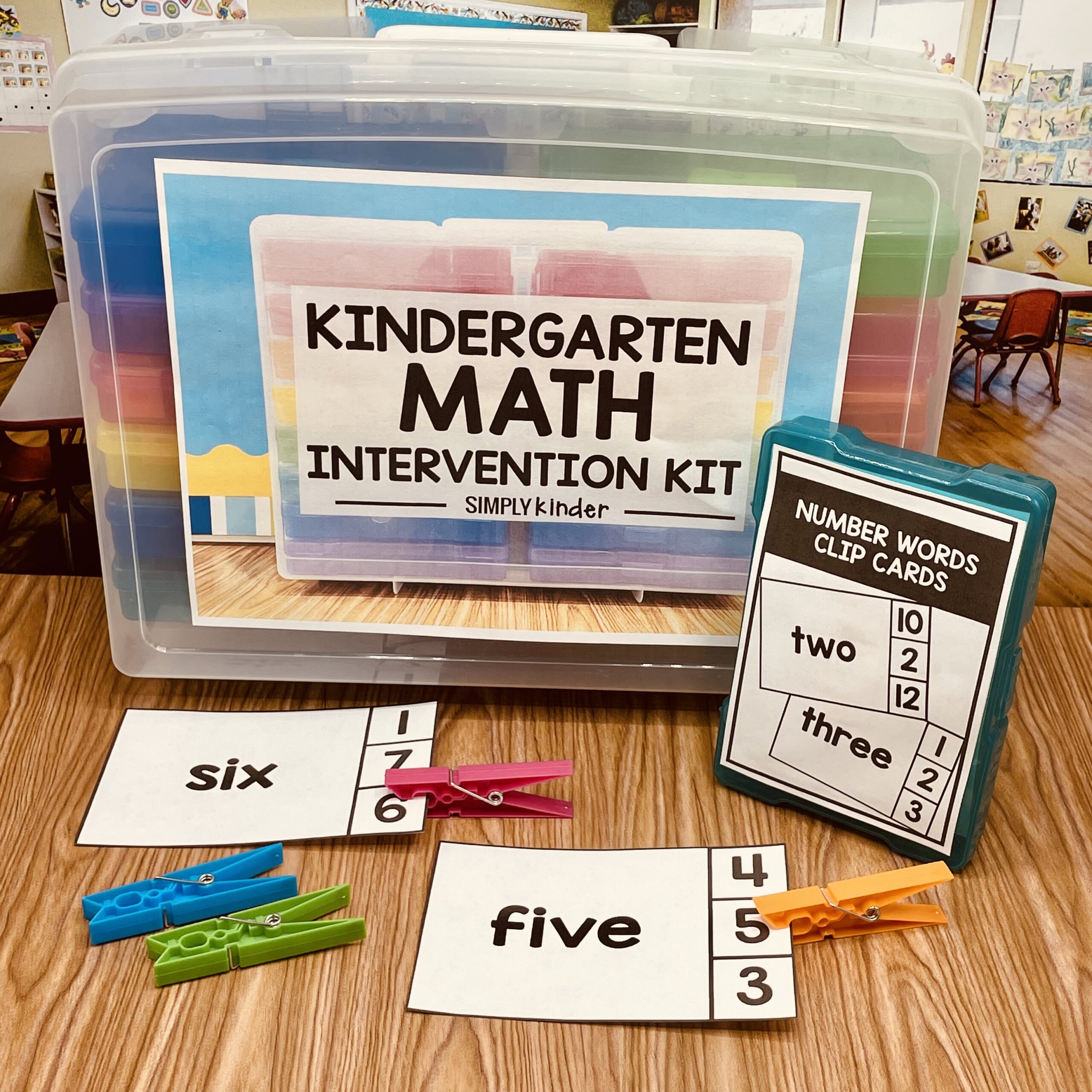 Math Intervention Kit: Number Word Clip Cards - Simply Kinder Plus