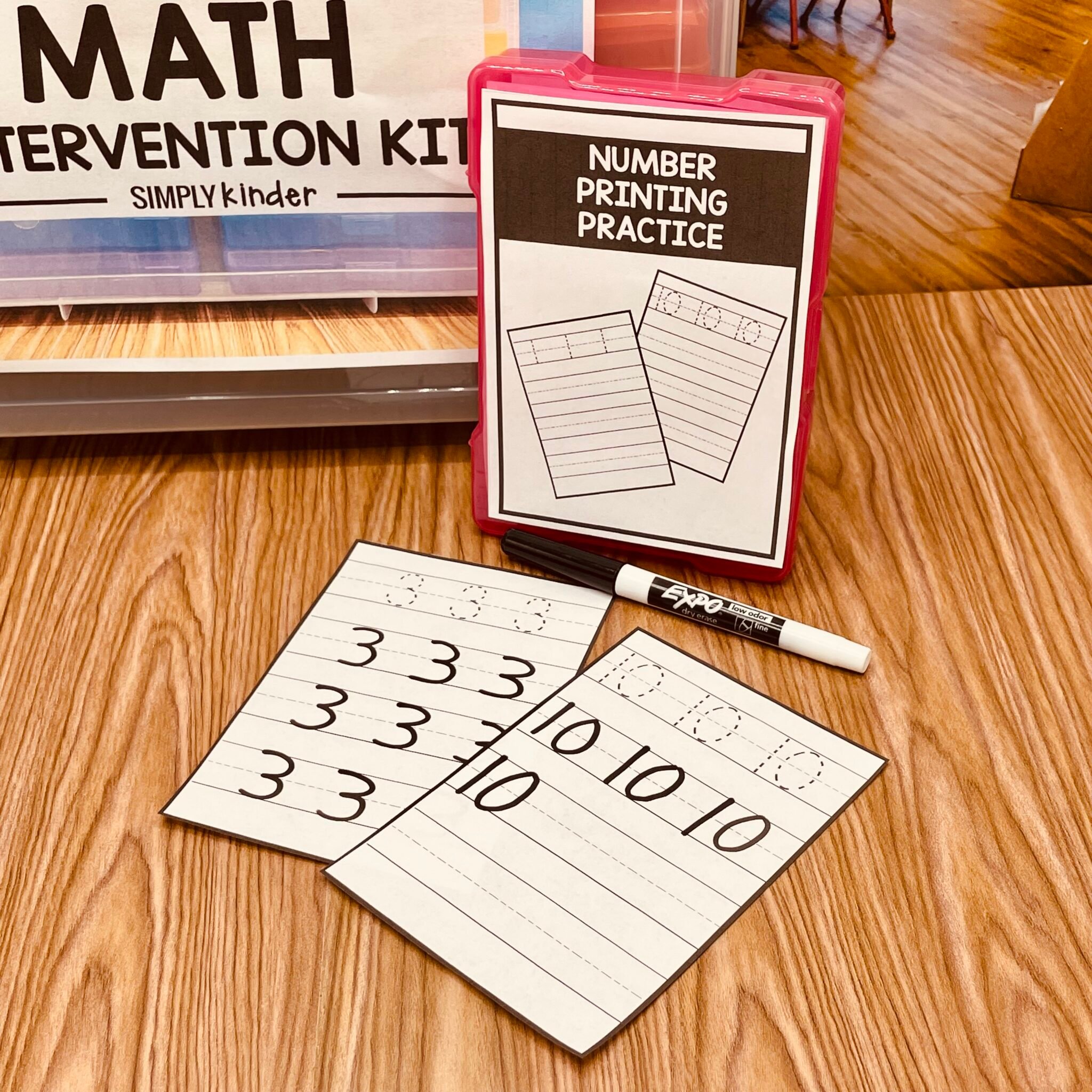 Math Intervention Kit: Number Printing Practice - Simply Kinder ...