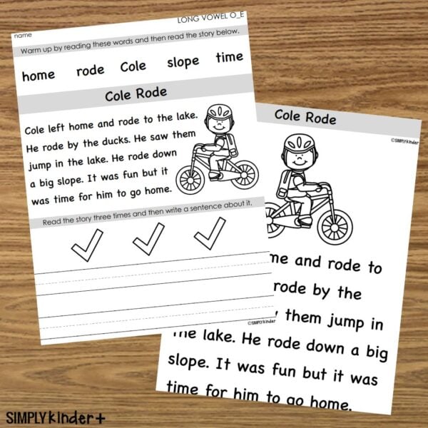 Reading Fluency & Comprehension Passages: Long O Cole Rode - Simply ...