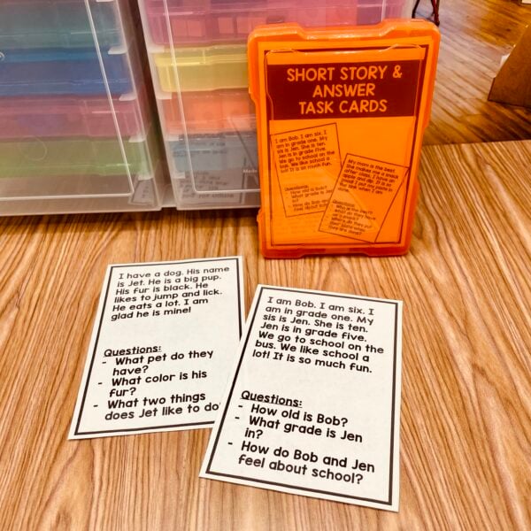 Literacy Intervention Kit: Short Story Comprehension Task Cards ...