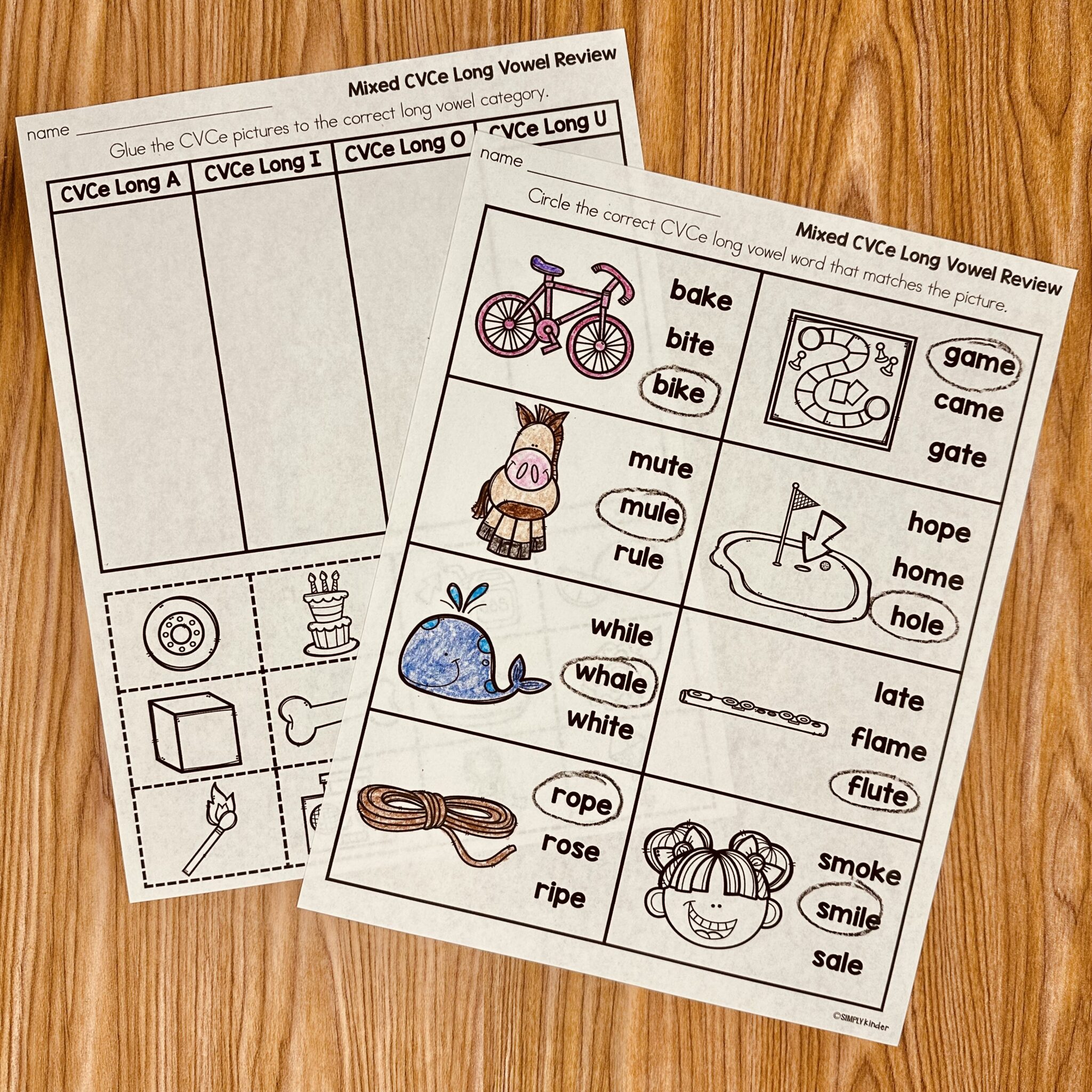 June Mixed CVCe Printables - Simply Kinder + Printable Membership