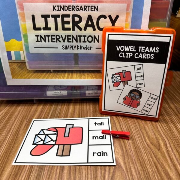 Literacy Intervention Kit: Vowel Team Clip Cards - Simply Kinder ...