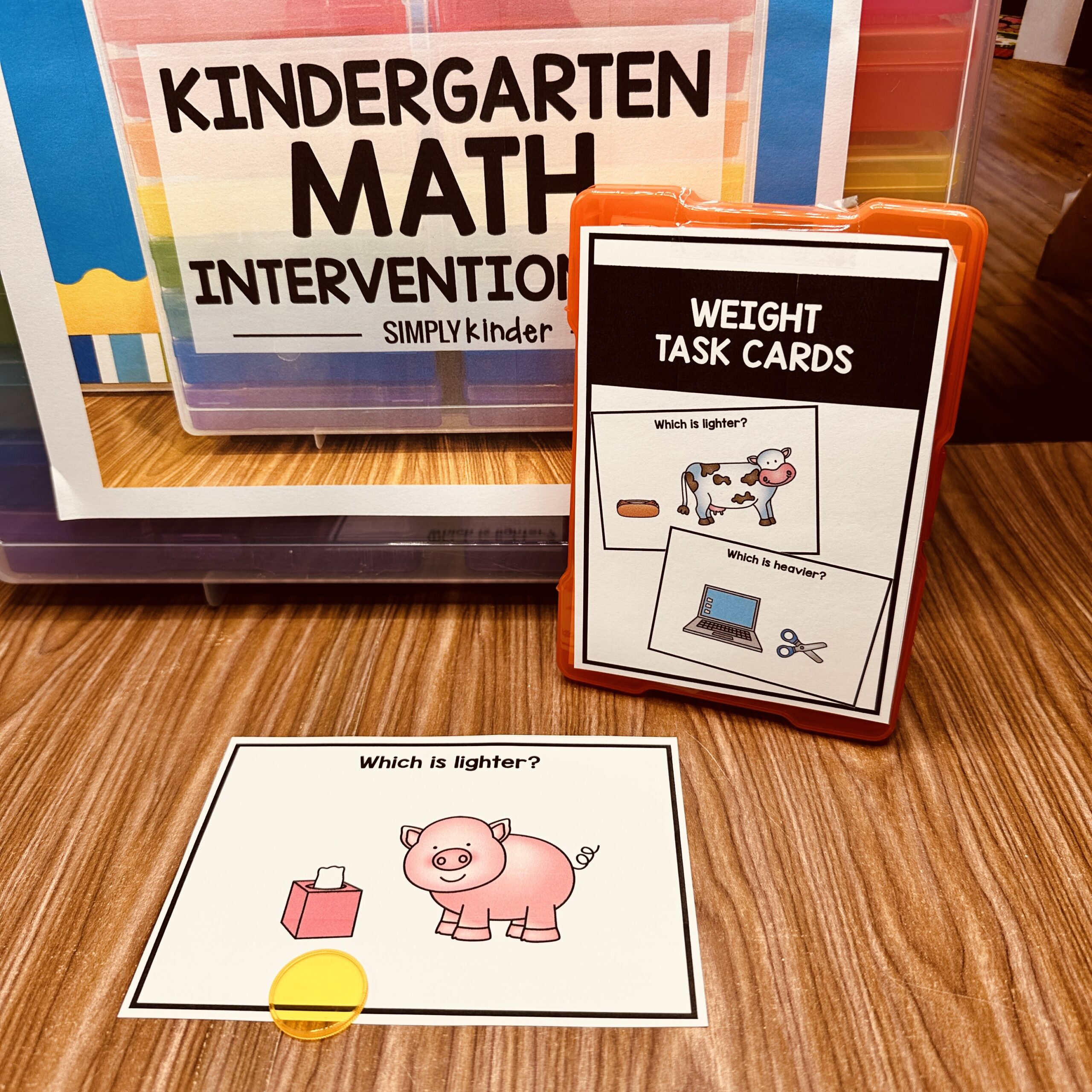 Math Intervention Kit: Weight Task Cards - Simply Kinder + Printable ...