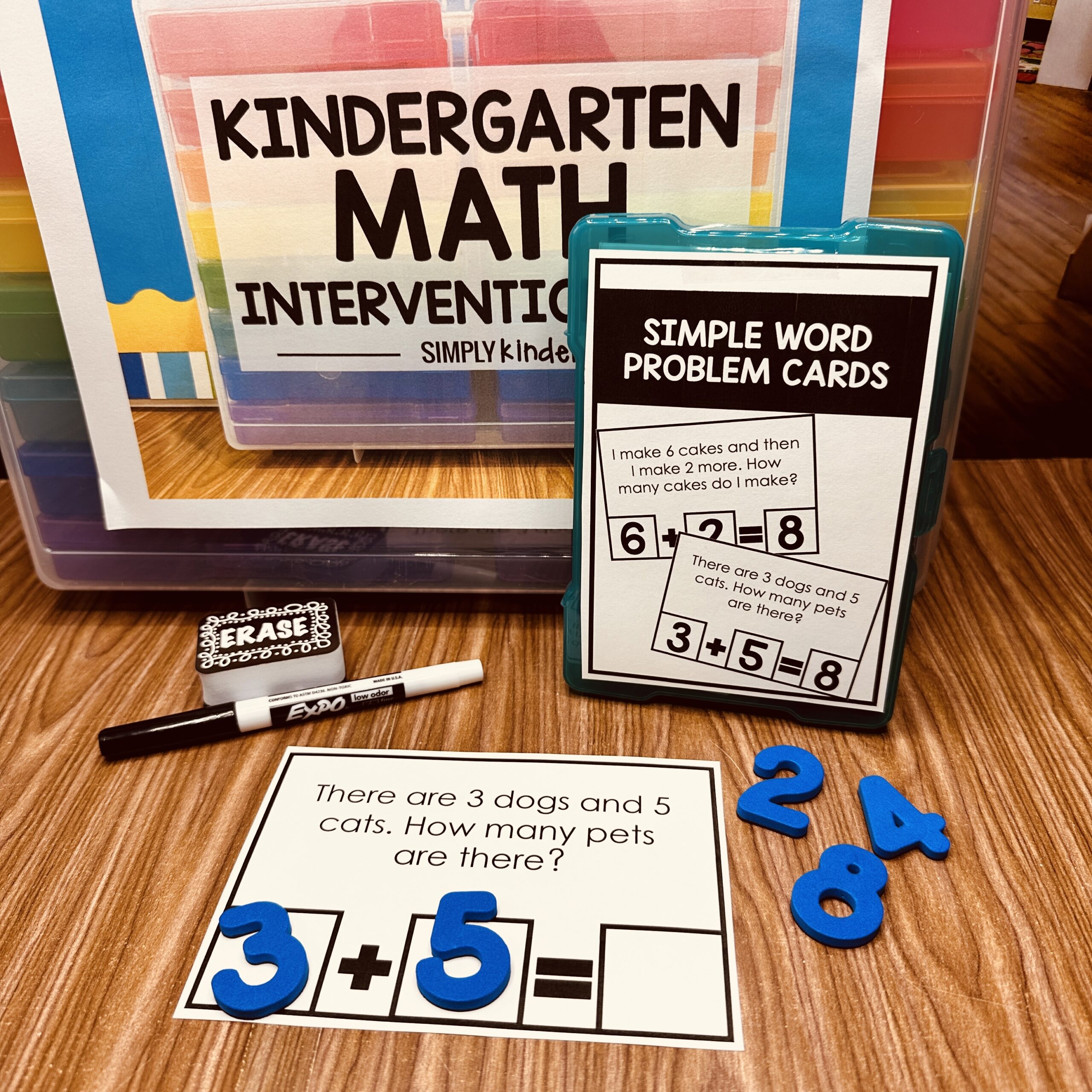Math Intervention Kit: Simple Word Problem Cards - Simply Kinder ...