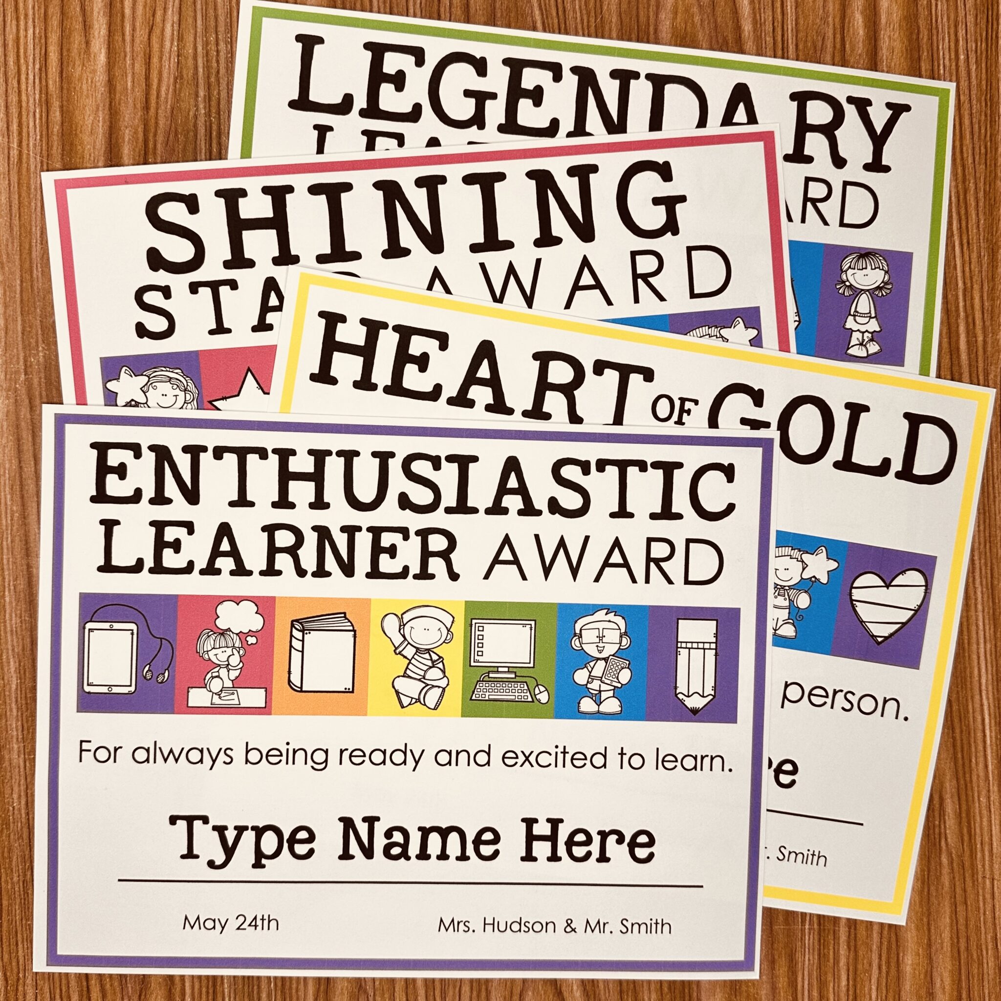 Editable End of the Year Awards with Autofill, Class & Student Awards ...