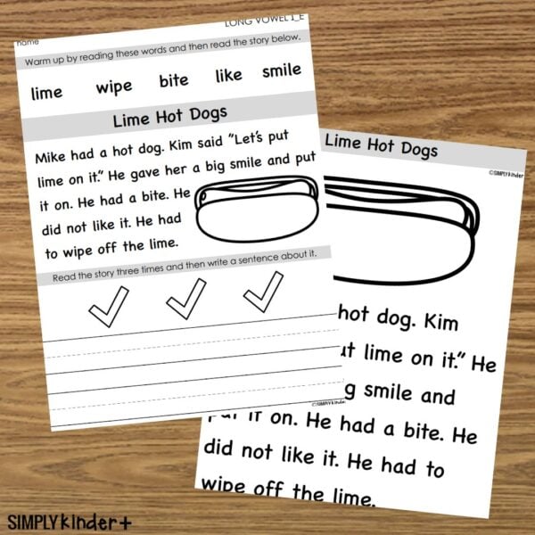 Reading Fluency & Comprehension Passages: Long I Lime Hot Dogs - Simply ...
