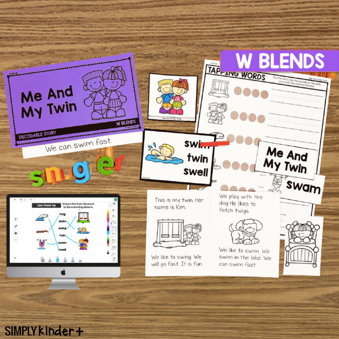 Decodable Reader with Word Work: Blends W - Simply Kinder Plus