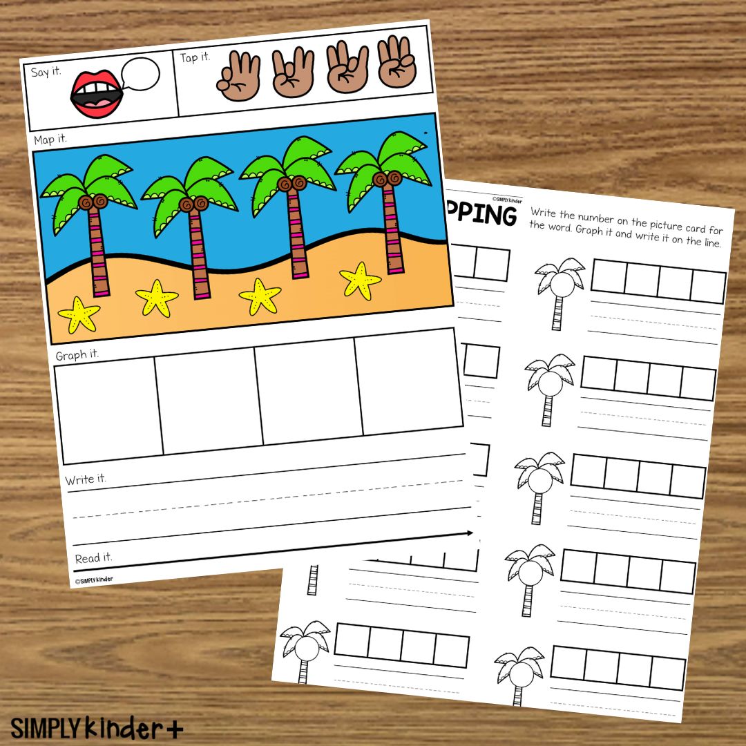 Palm Trees - Summer Word Mapping - Simply Kinder + Printable Membership