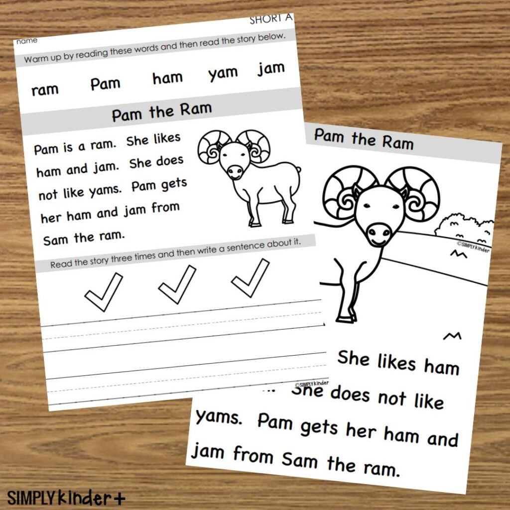 Reading Fluency & Comprehension Passages: Short A - Simply Kinder ...