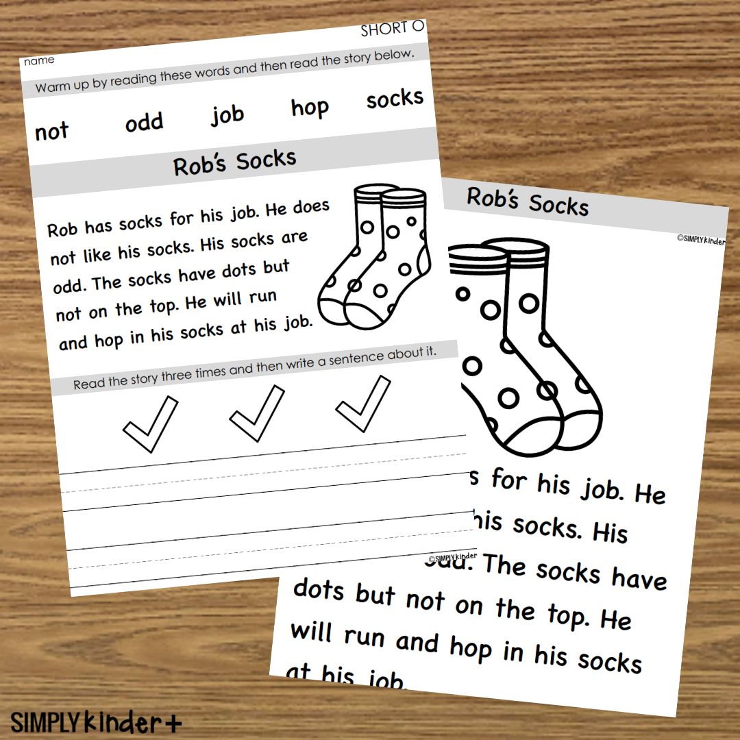 Reading Fluency & Comprehension Passages: Short O - Simply Kinder ...