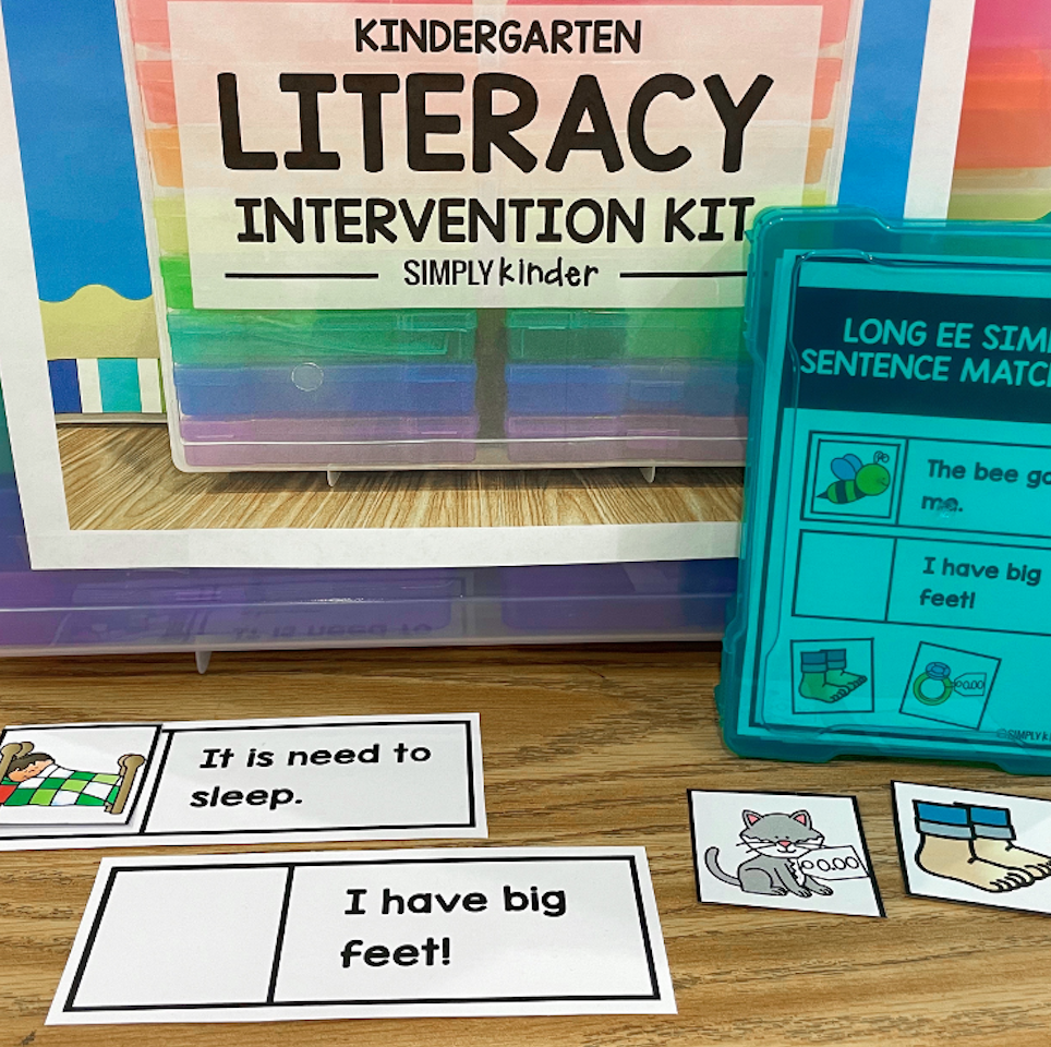 Literacy Intervention Kit: Long EE Simple Sentences Match Up - Simply ...