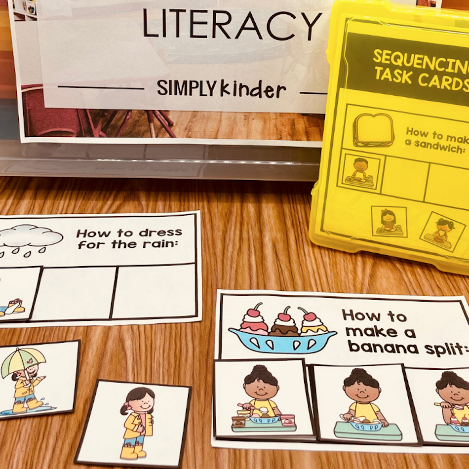 Literacy Intervention Kit: Sequencing Task Cards - Simply Kinder ...