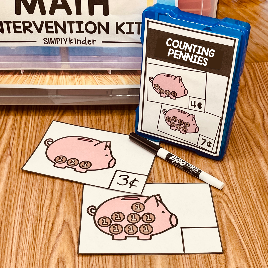 Math Intervention Kit: Counting Pennies Cards - Simply Kinder ...
