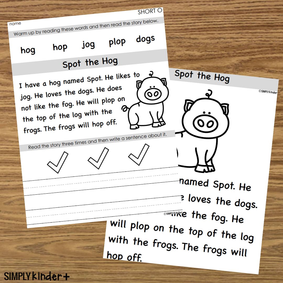 Reading Fluency & Comprehension Passages: Short O - Simply Kinder ...