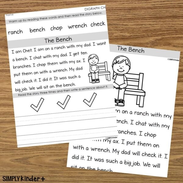 Reading Fluency & Comprehension Passages: Digraph CH - Simply Kinder ...