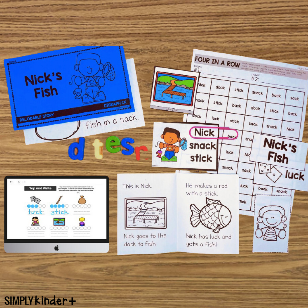 Decodable Reader with Word Work: Digraph Ck - Simply Kinder Plus