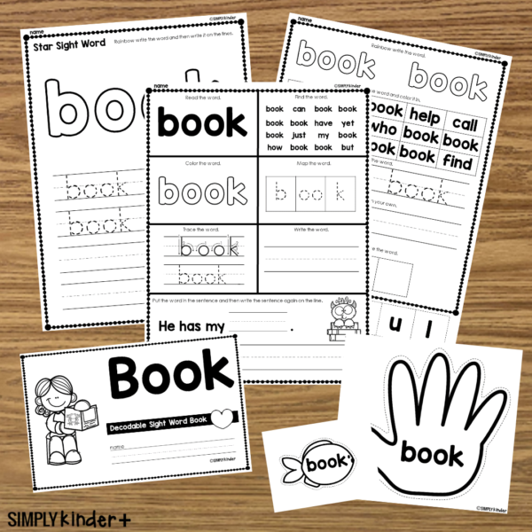 Book - Sight Word Activities - Simply Kinder + Printable Membership