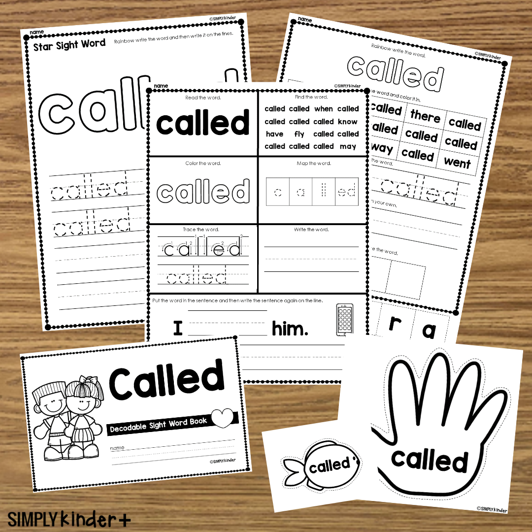 Called - Sight Word Activities - Simply Kinder + Printable Membership