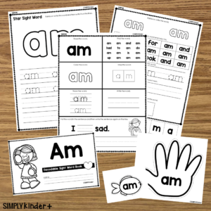 Am - Sight Word Activities - Simply Kinder + Printable Membership