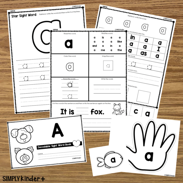A - Sight Word Activities - Simply Kinder + Printable Membership