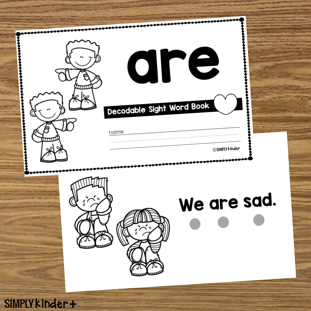 Are- Sight Word Book Activities - Simply Kinder + Printable Membership