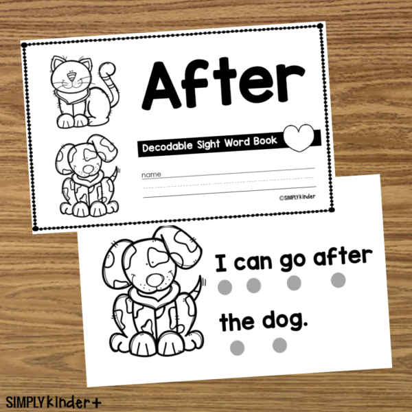 After - Sight Word Book Activities - Simply Kinder + Printable Membership