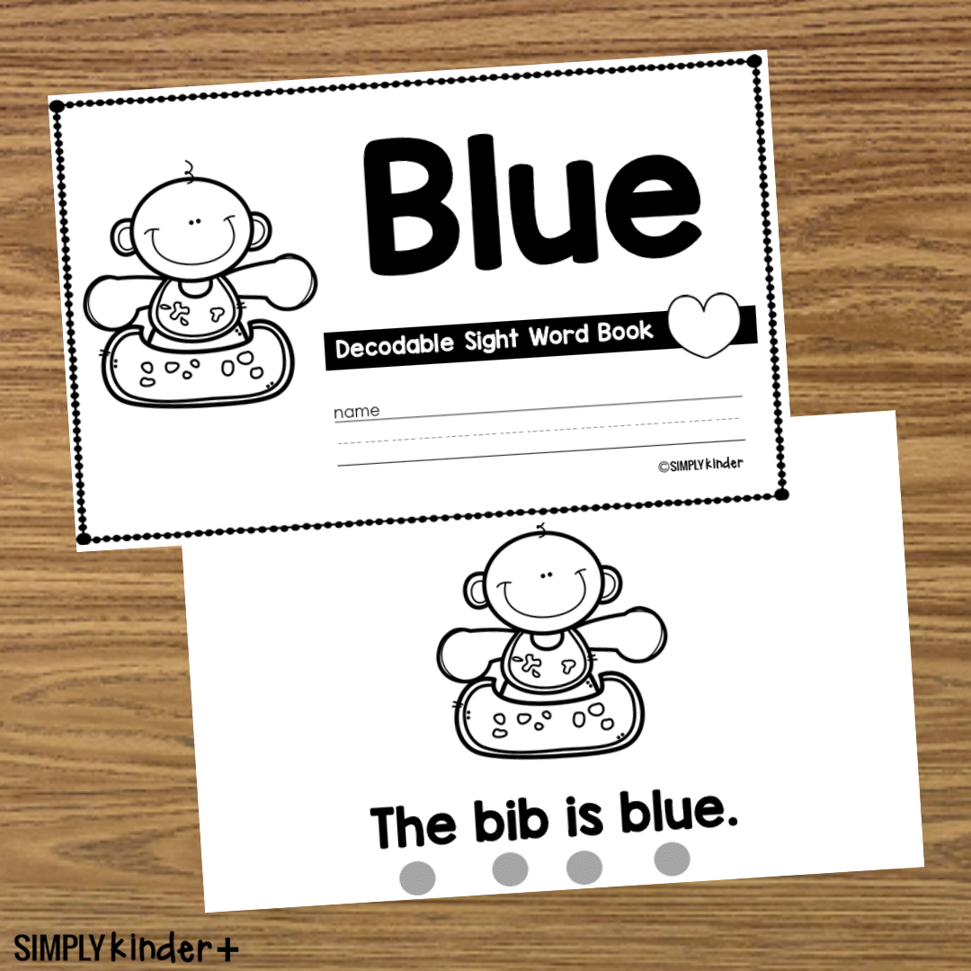 Blue - Sight Word Book Activities - Simply Kinder + Printable Membership