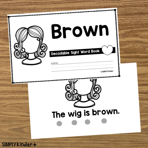 Brown- Sight Word Book Activities - Simply Kinder + Printable Membership