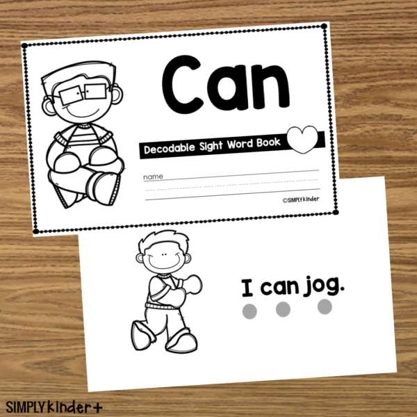Can - Sight Word Book Activities - Simply Kinder + Printable Membership