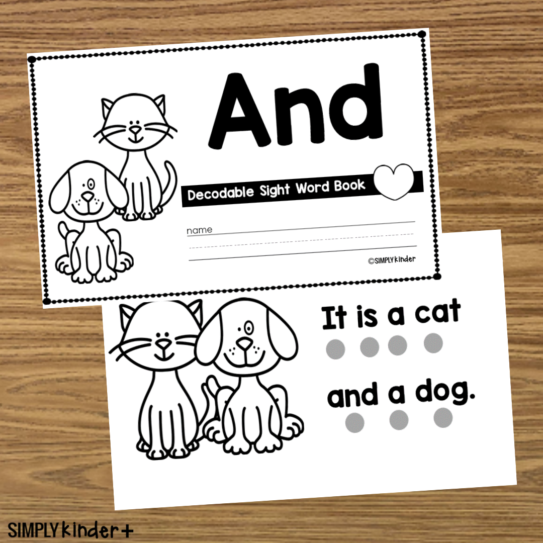 And - Sight Word Book Activities - Simply Kinder + Printable Membership