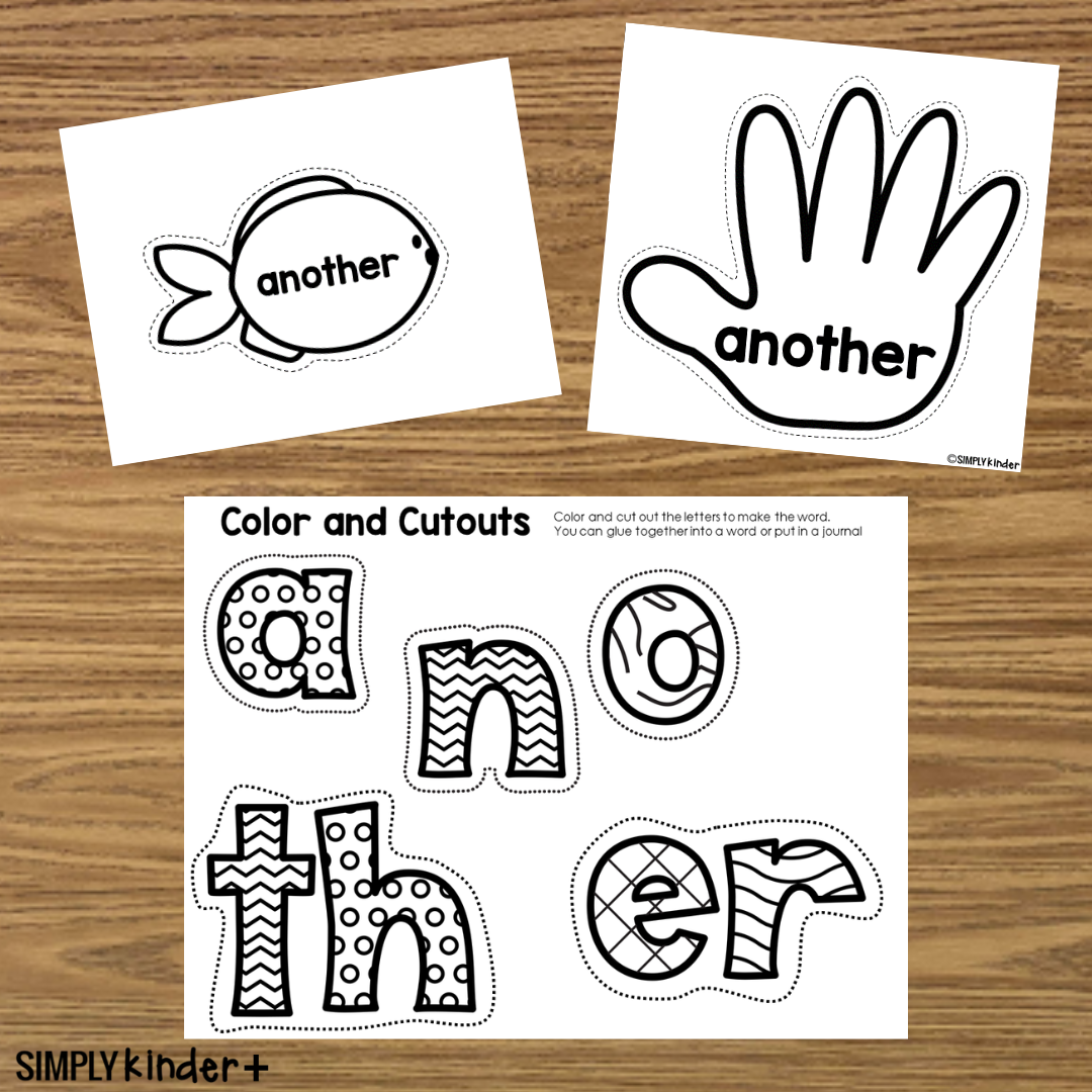 Another - Sight Word Craft Activities - Simply Kinder Plus