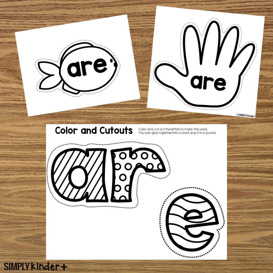 Are - Sight Word Craft Activities - Simply Kinder + Printable Membership