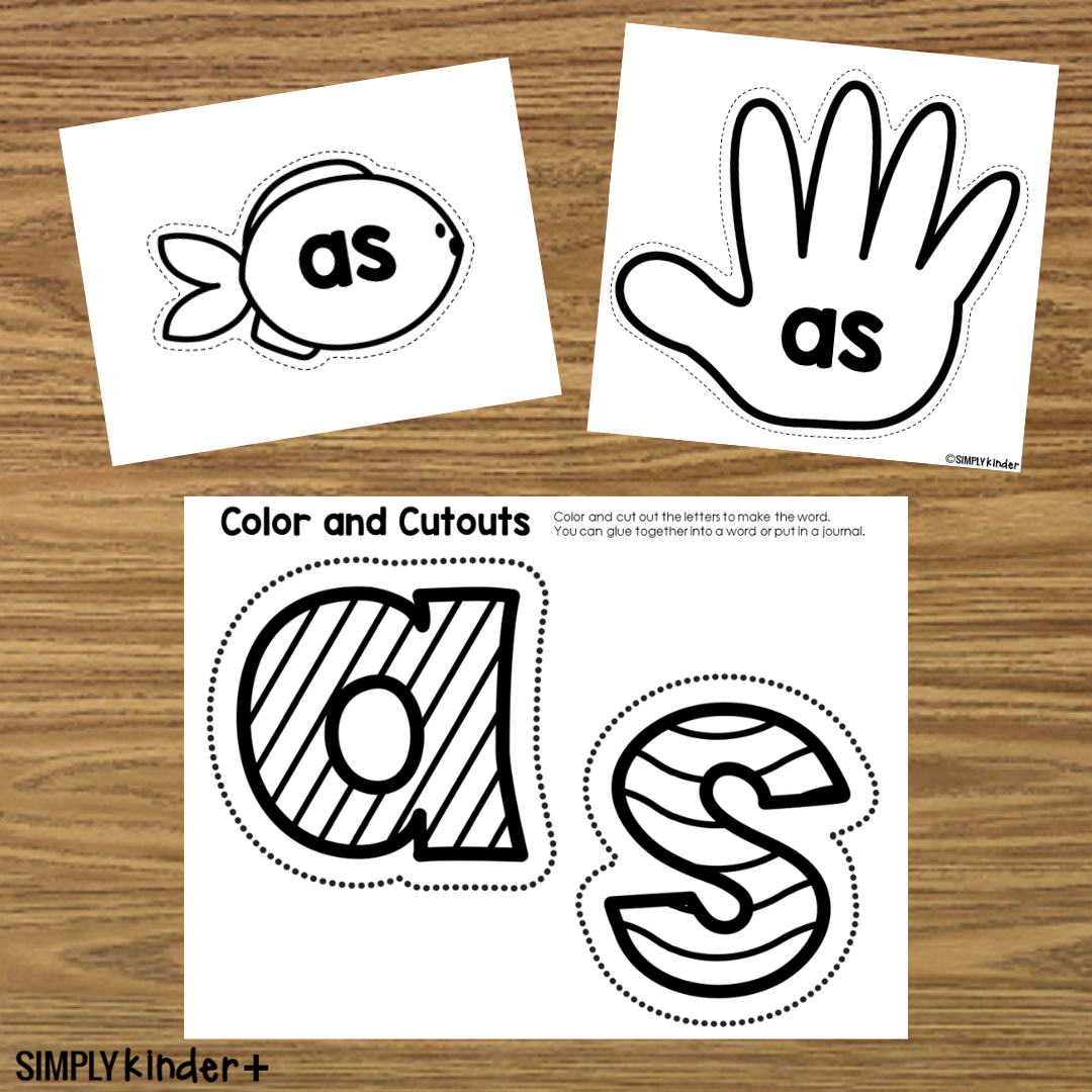 As - Sight Word Craft Activities - Simply Kinder + Printable Membership