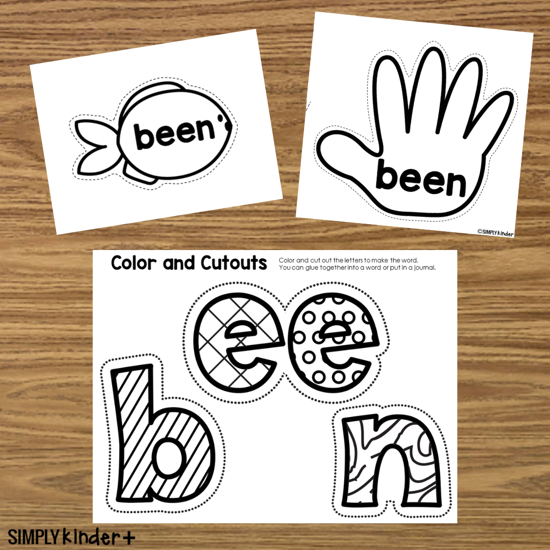 Been - Sight Word Craft Activities - Simply Kinder + Printable Membership