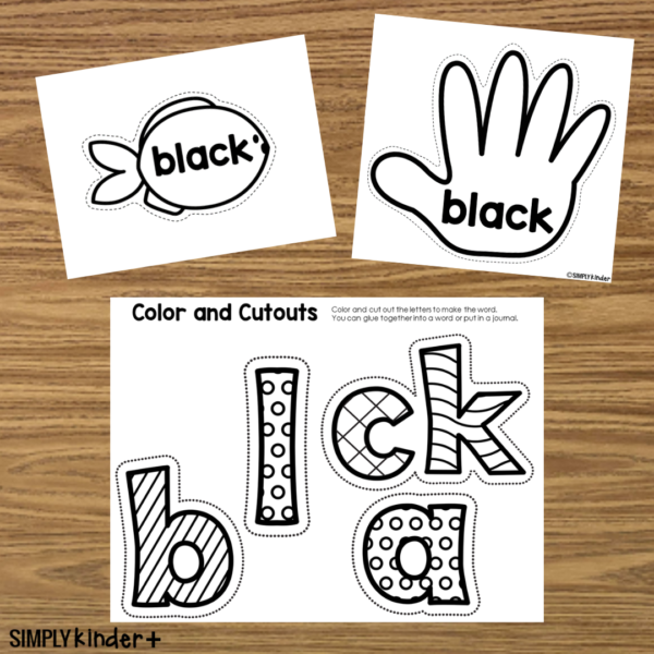 Black - Sight Word Craft Activities - Simply Kinder + Printable Membership
