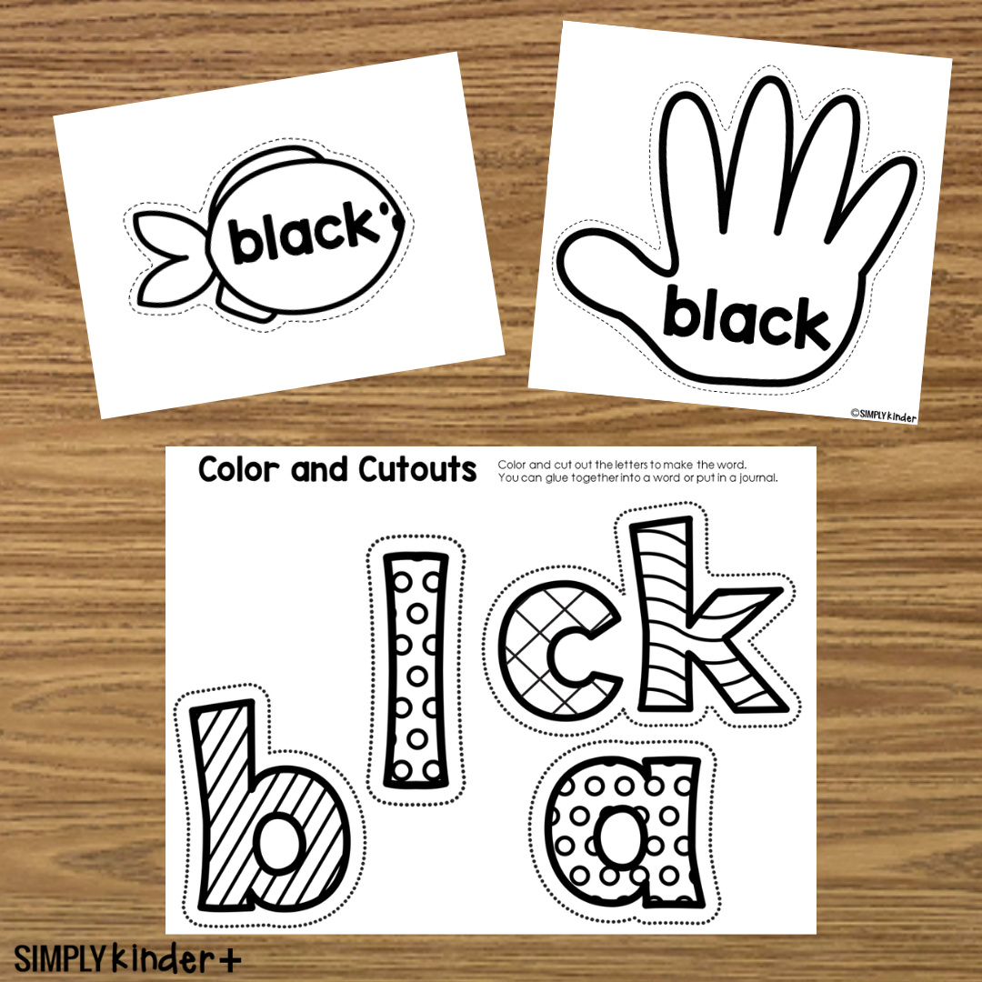 Black - Sight Word Craft Activities - Simply Kinder + Printable Membership