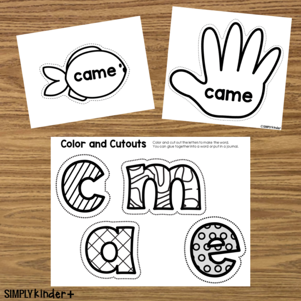 Came - Sight Word Craft Activities - Simply Kinder + Printable Membership